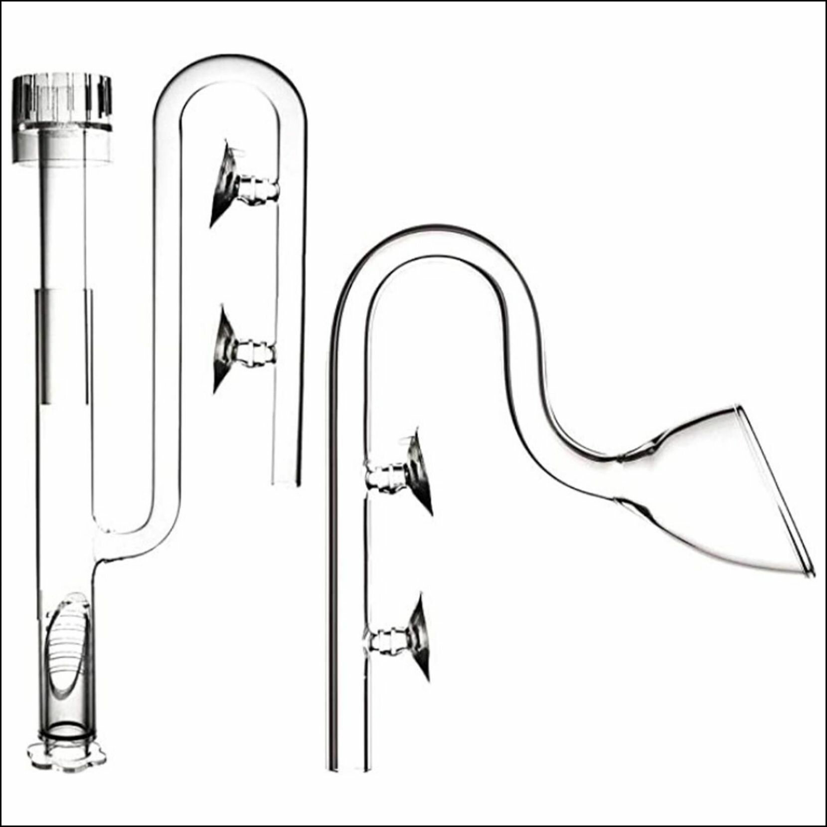 Трубка забора воды стеклянная, совмещенная со скиммером для внешних фильтров 17мм