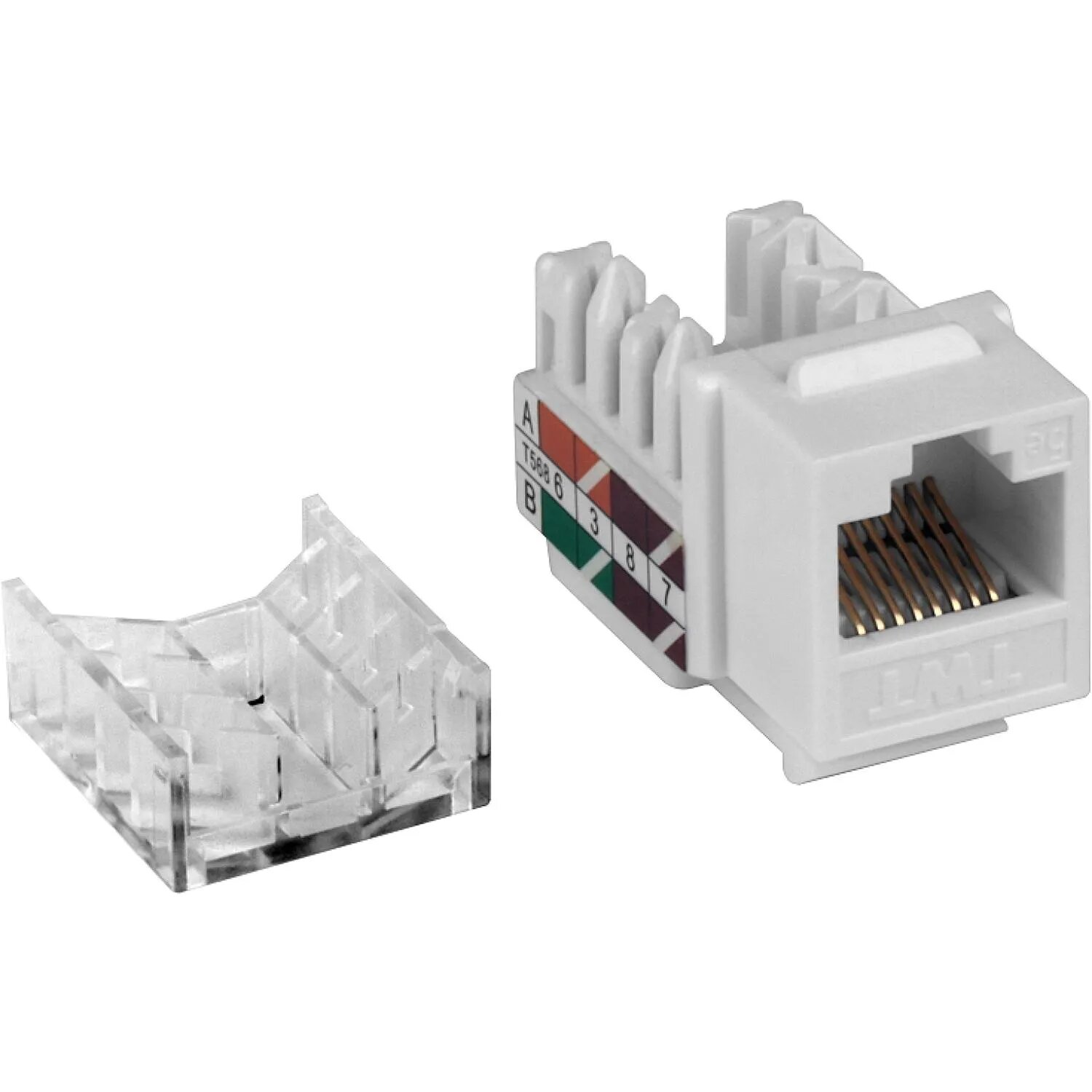 Модуль Keystone TWT TWT-OK45UTP/5E-WH RJ45, Cat.5E, UTP, 90 градусов, белый