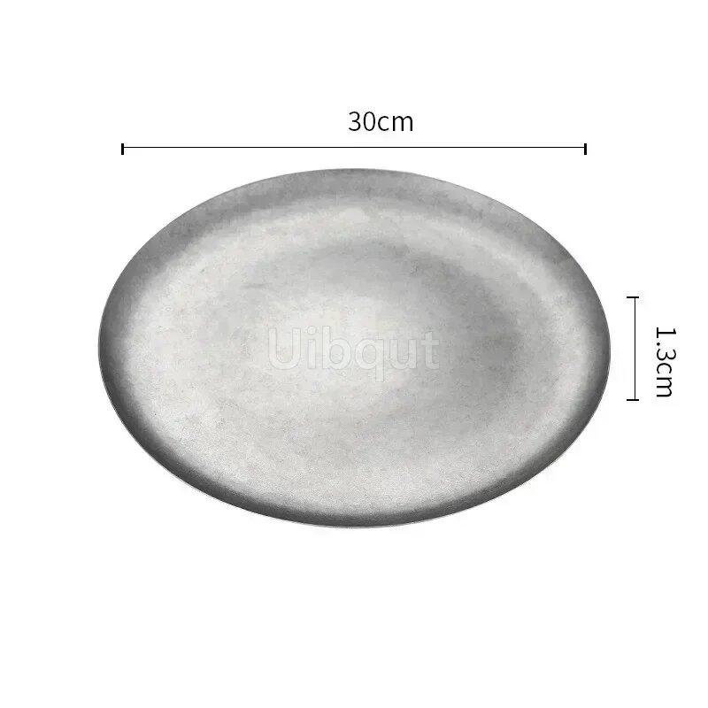 304 винтажная металлическая обеденная тарелка в индустриальном стиле из нержавеющей стали, уличные тарелки для кемпинга в западном стиле, французский ресторан, костяное блюдо 30cm