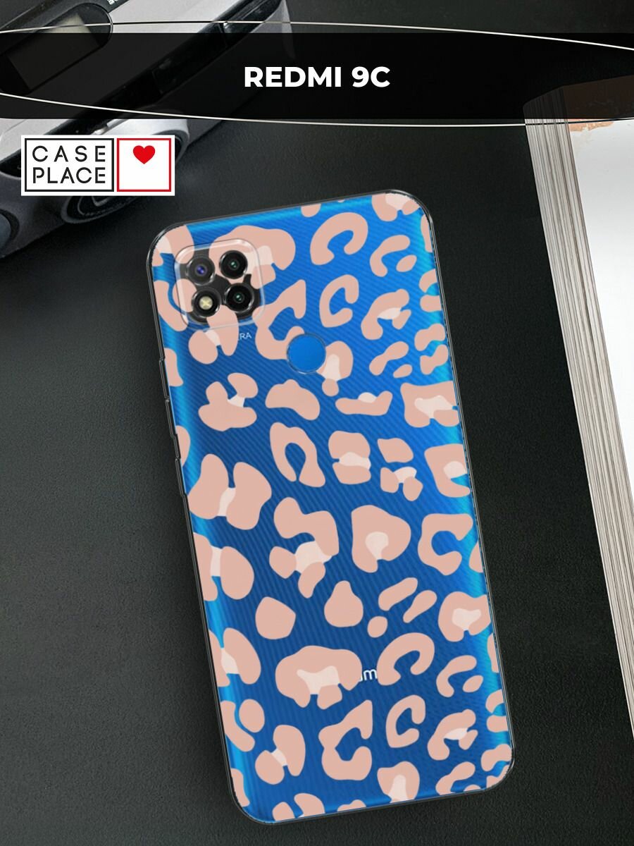 Чехол на Xiaomi Redmi 9C / Сяоми Редми 9C с принтом Паттерн бежевый леопард, прозрачный