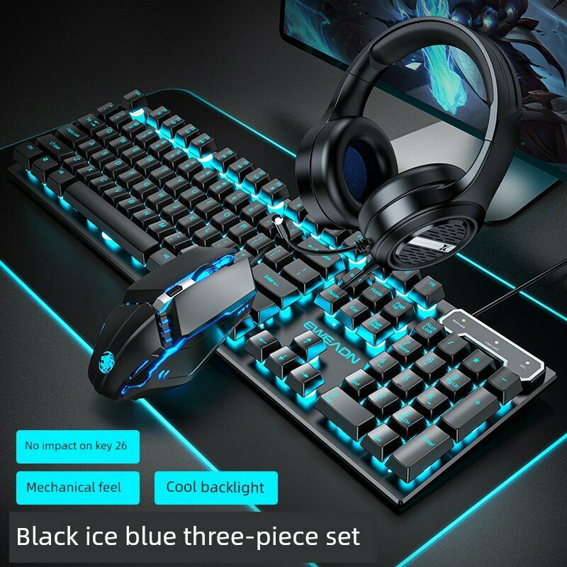 Комплект клавиатуры и мыши Forerunner GX30 с настоящим механическим ощущением, проводные клавиатура и мышь для