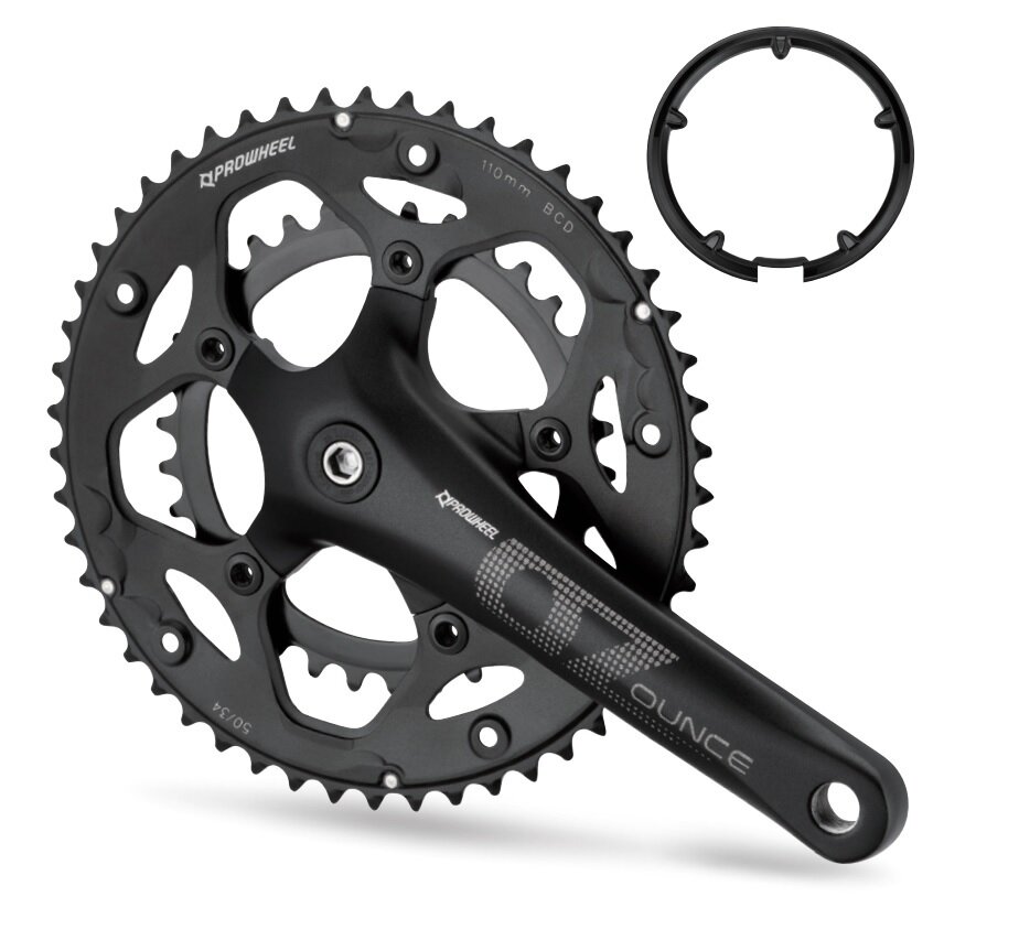 Система Prowheel ROAD 2x(9/10S) 50-34T, алюм, защита, 172.5, алюм, Chainline 43.5, под 110.5 черн.