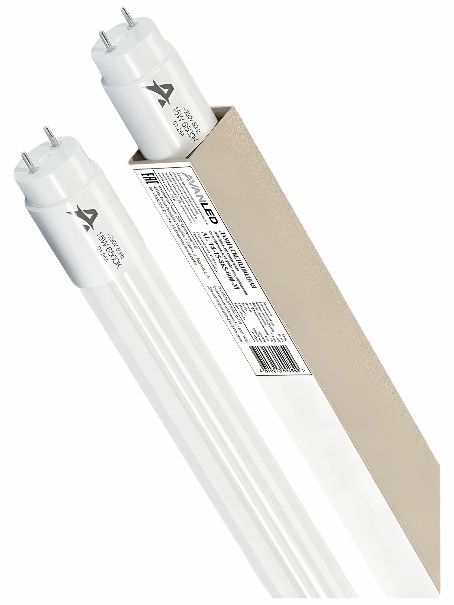 Светодиодная линейная лампа (4 штуки) 15Вт 6500К матовая трубка G13 60см упаковка тубус