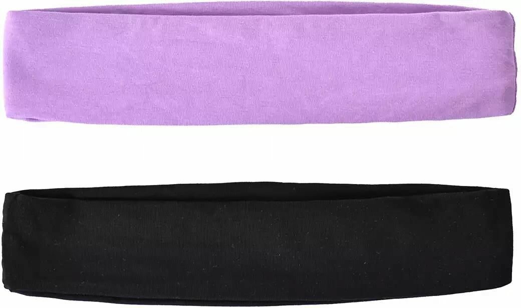 Комплект повязок на голову черный, лавандовый, размер 52-54, 2 шт