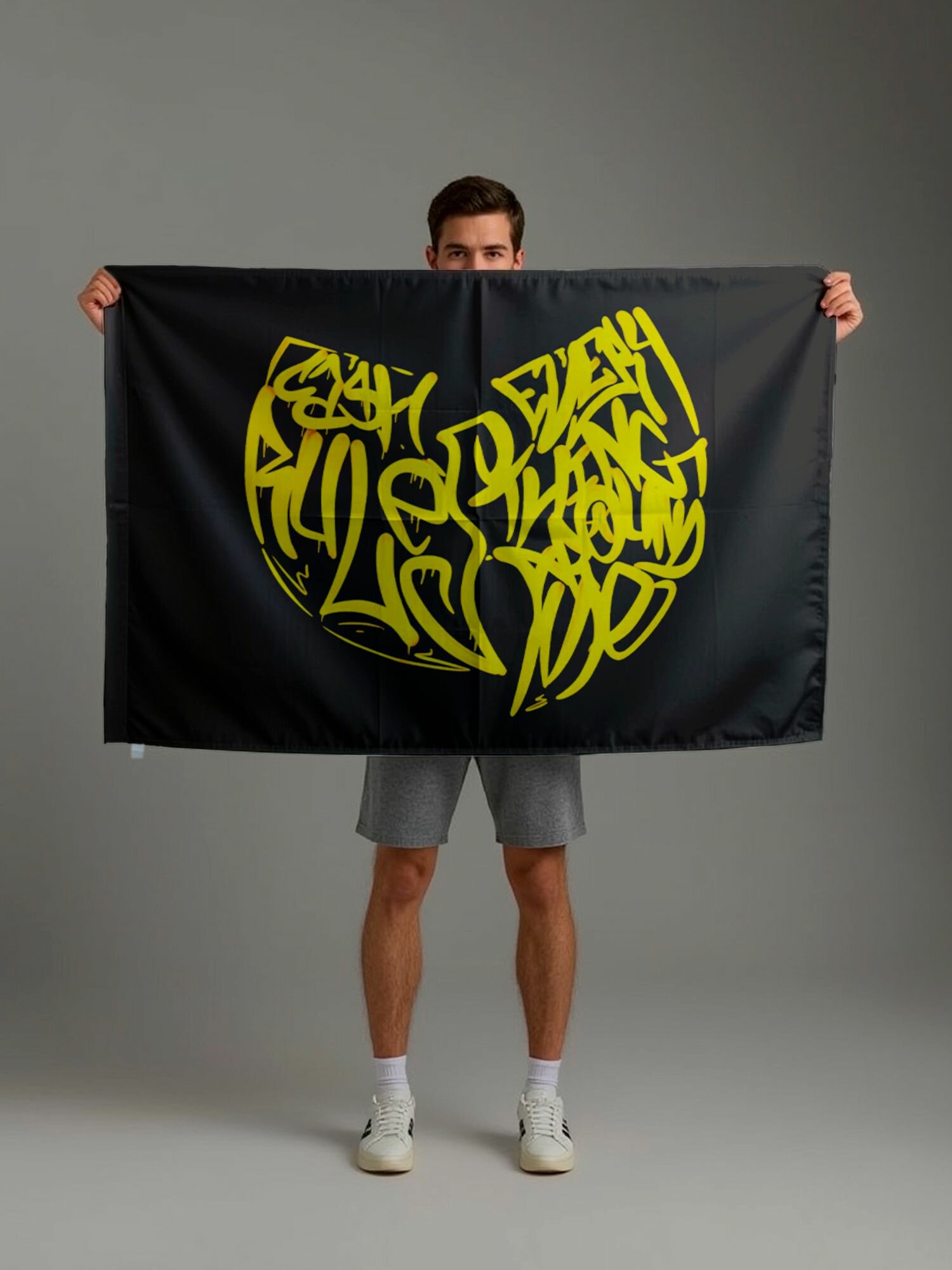 Двухсторонний флаг Флаг Wu-Tang Wutang RoniCroker, 70х105 см на блэкауте