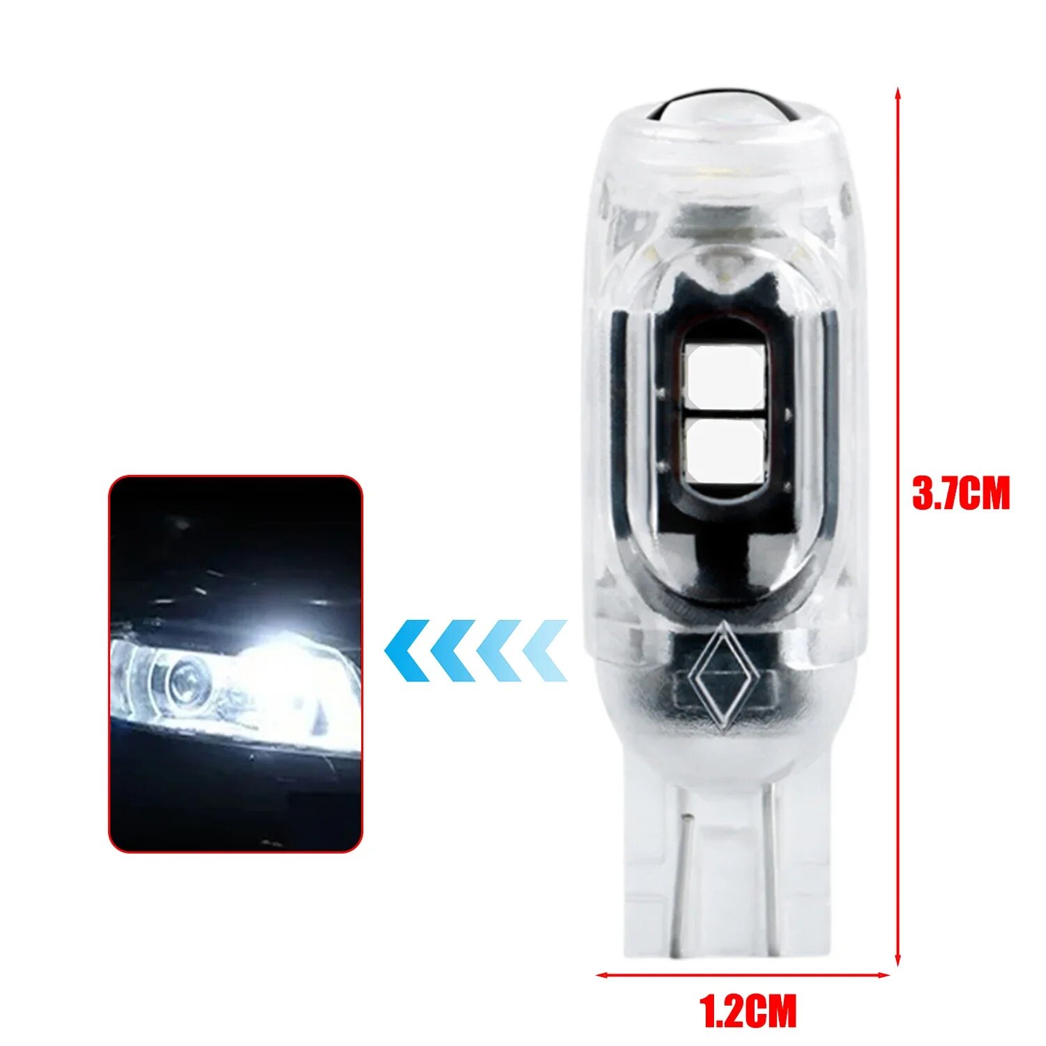 T10 Автомобильный стробоскоп 3030 5SMD Высокая яркость Мотоциклетный White Strobe Light, 1pcs