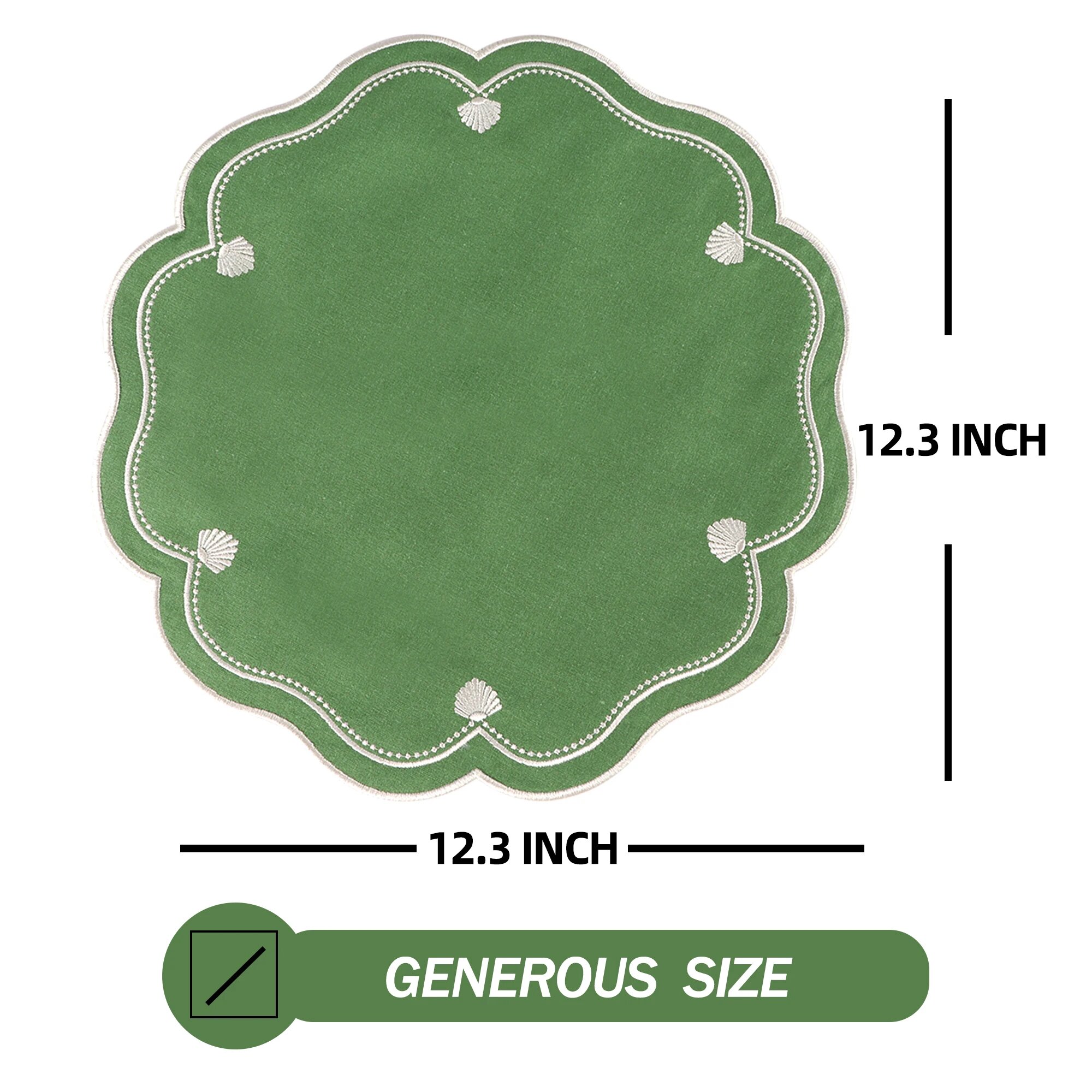 Салфетка хлопковая 12.3x12.3 дюймов, цвет: small green