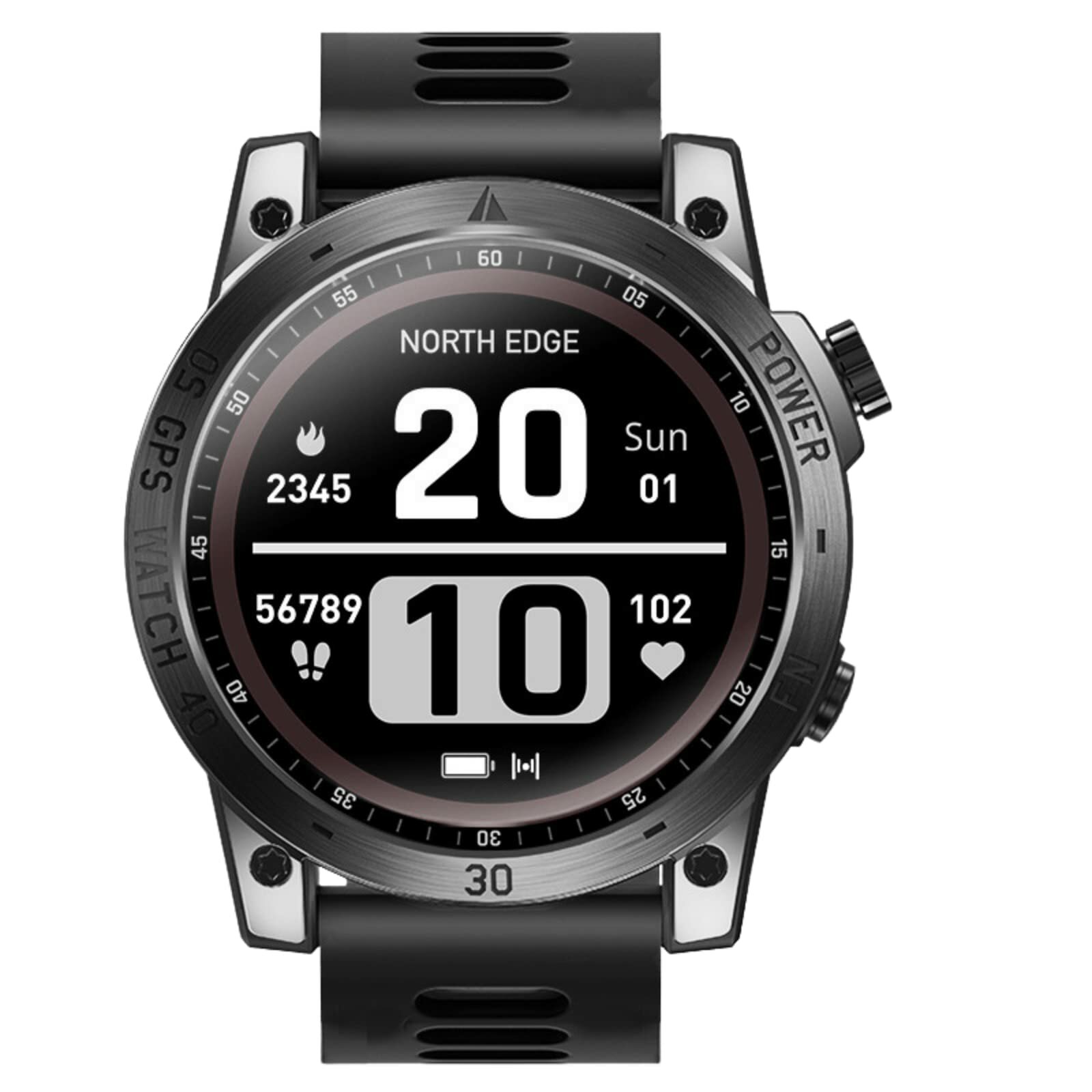 Smartwatch CrossFit3 Fitness Watch IP68 Waterproof Activity Tracker с Full Touch Color Screen, Altimeter, Compass, GPS для Android и iOS, Smart Watches for Men, 1.43 Inches, 466*466, 580mAh, Bluetooth 5.0, NFC, Cross Fit3 Black