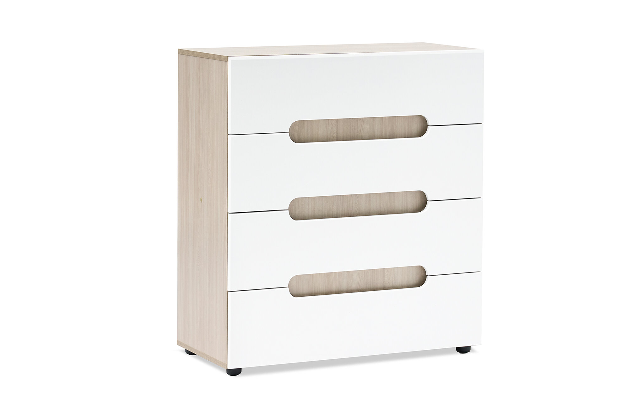 Комод для одежды Нонтон Палермо-3, ясень шимо светлый / белый глянец, 90.2х44.5х100.3 см