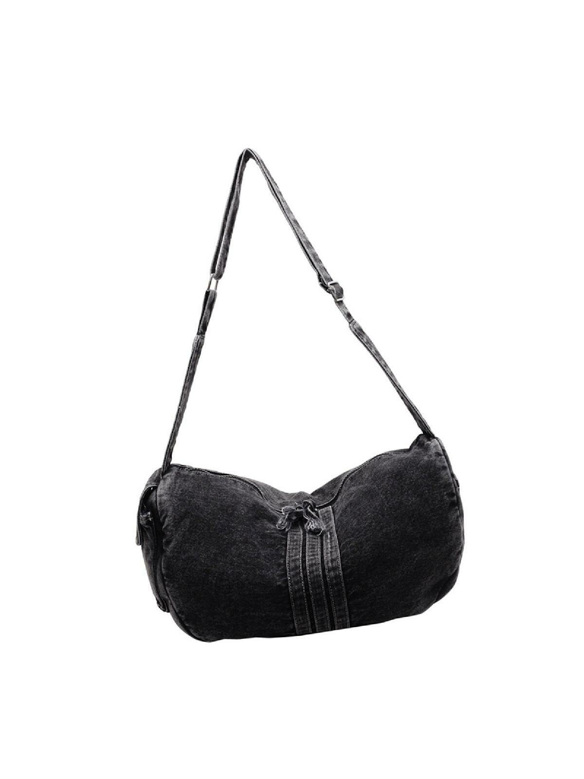 Стильная женская джинсовая сумочка через плечо, вместительная сумка для покупок, повседневная сумочка через плечо для работы, учебы или похода за покупками