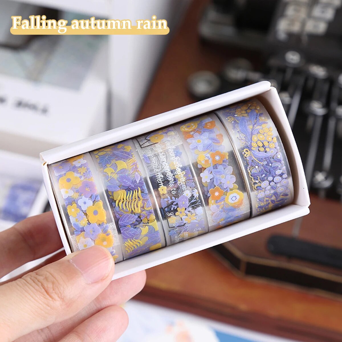 Лента Васи Falling Autumn Rain с цветочным рисунком