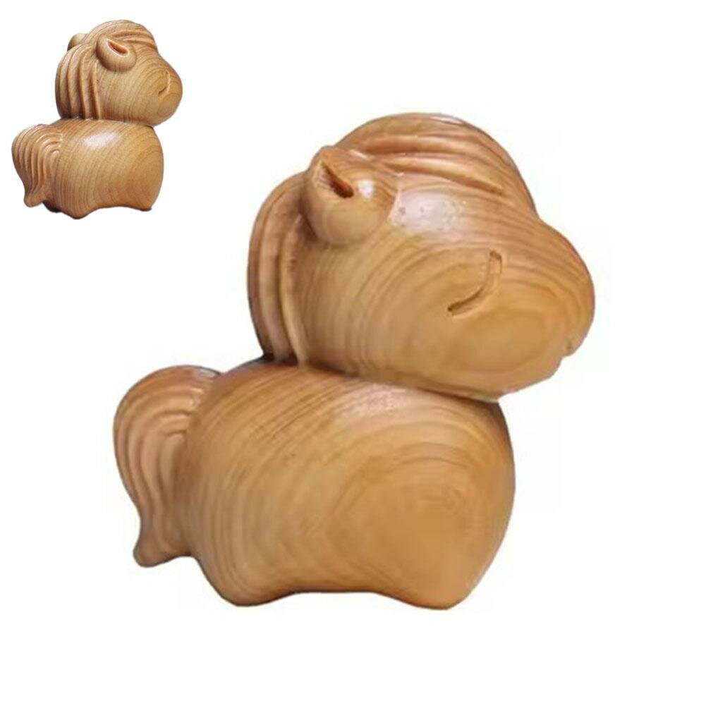 Китайский знак зодиака, ручная работа из дерева можжевельника, небольшой брелок для разминки пальцев, традиционный сувенир, символ года, антистресс игрушка