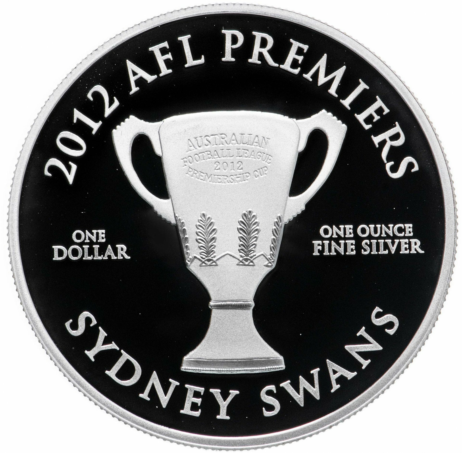 Австралия 1 доллар 2012 "Сидней Swans - победители АФЛ" в футляре с сертификатом, Серебро 999, в сохранности Proof
