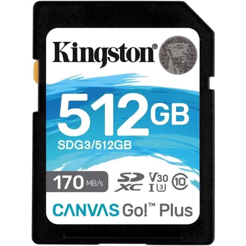 Карта памяти Kingston Canvas Go! Plus SDXC 512 ГБ SDG3/512Gb