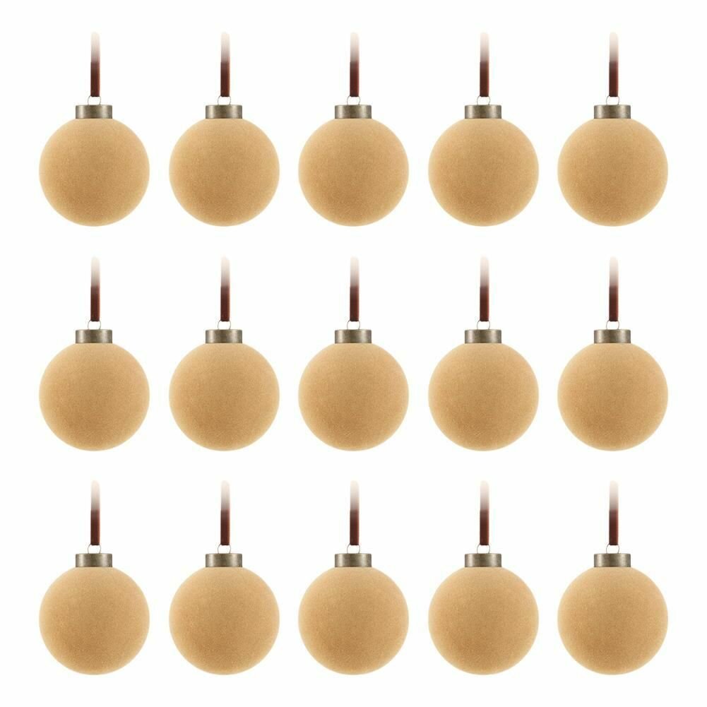 Набор бархатных фенечек для елки, 15 штук.