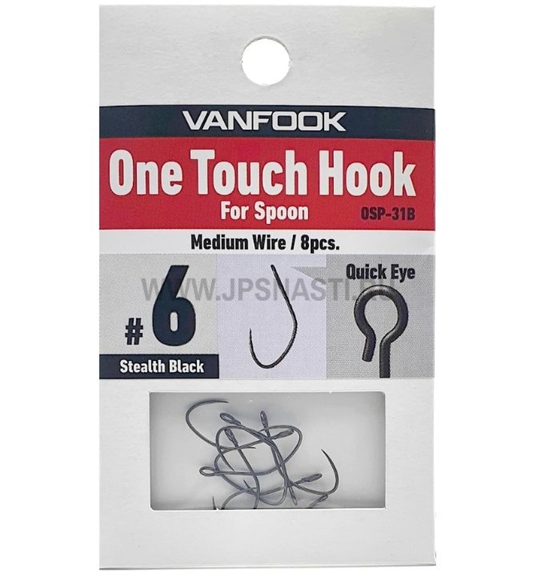 Крючки одинарные безбородые Vanfook OSP-31B, Stealth Black, #6