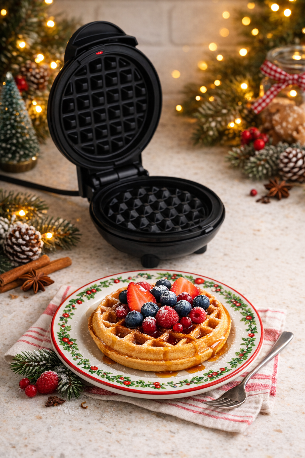 Вафельница мини электрическая для вафель антипригарная 550 Вт