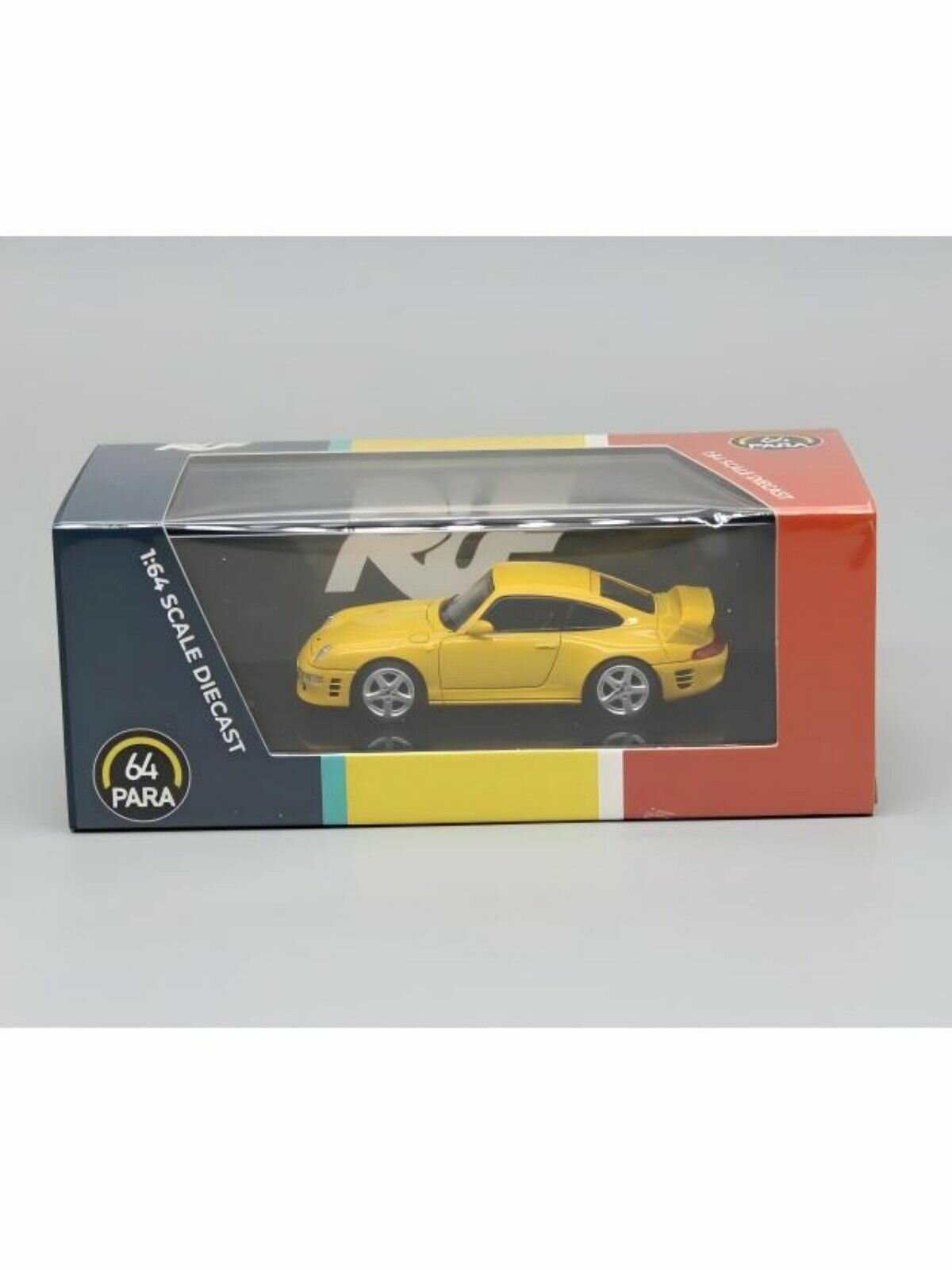 Машинка 64 PARA 1/64 Porsche 911 993 Yellow Bird RUF modification Die-cast Alloy Car Model Collection Toy Gift