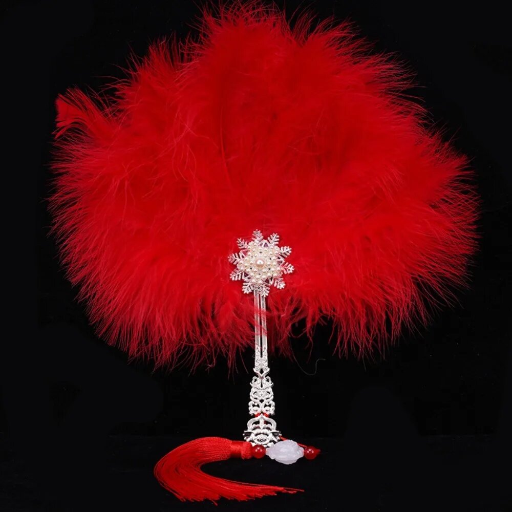 Танцевальный ручной веер Красный, style 2-Red