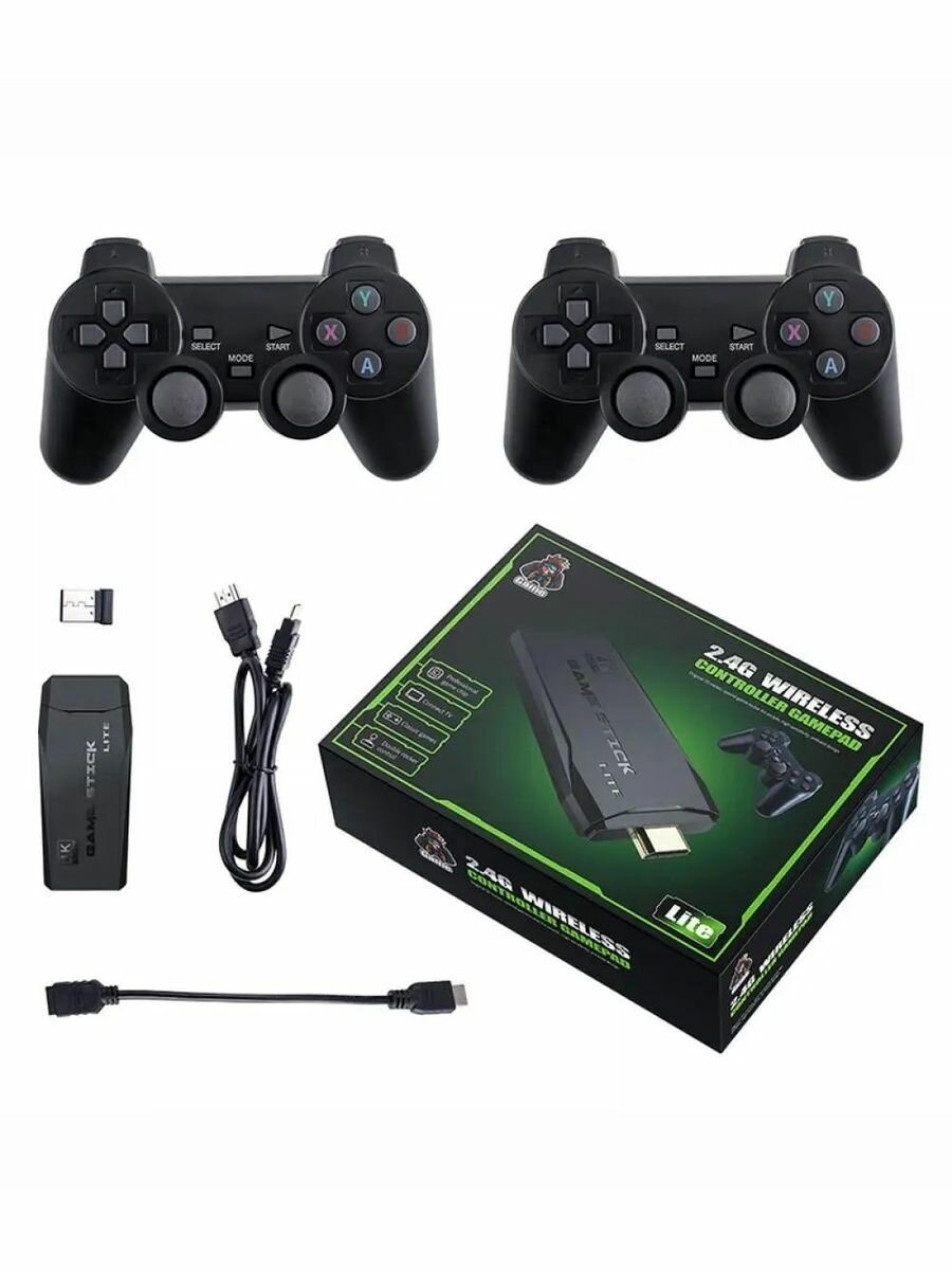 Игровая приставка Game Stick Lite M8 4K HD 2.4G, более 20000 игр, 64ГБ, беспроводная