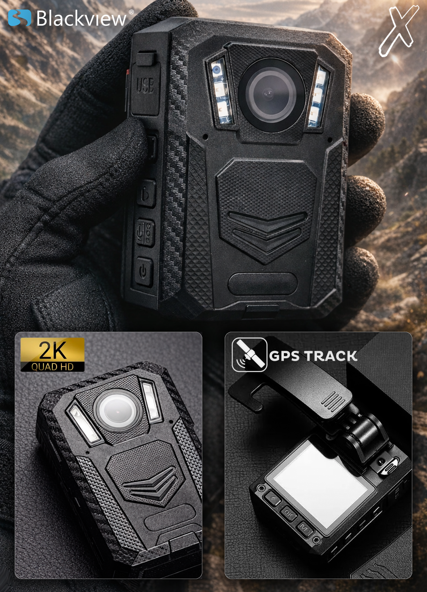 Носимый видеорегистратор / Персональный регистратор Blackview X WiFi/GPS 64GB