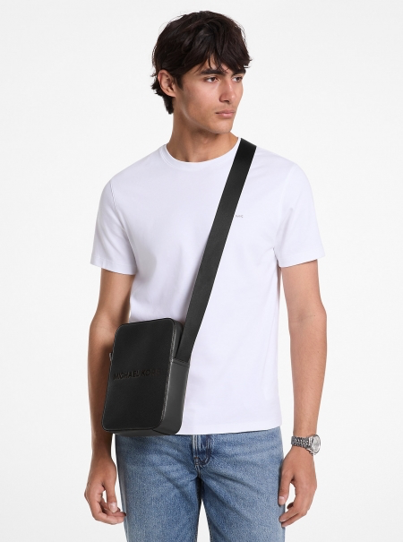 Сумка кросс-боди Michael Kors Mens Cooper Logo Embossed Pebbled Leather Messenger Bag