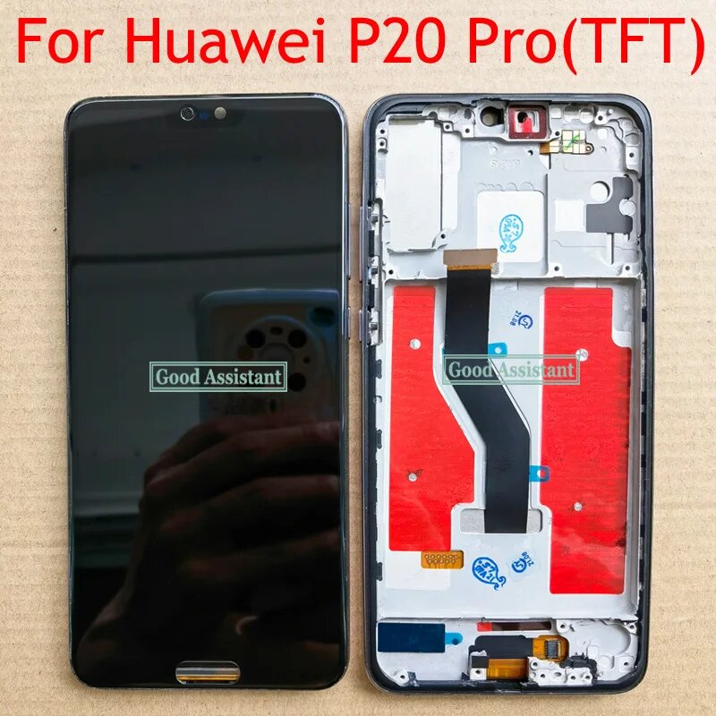 TFT 6,1 дюйма для Huawei P20 Pro P20Pro CLT-L09 CLT-L29 CLT-L04 HW-01K ЖК-дисплей с цифровым преобразователем сенсорного экрана в сборе/с рамкой TFT Black No Frame