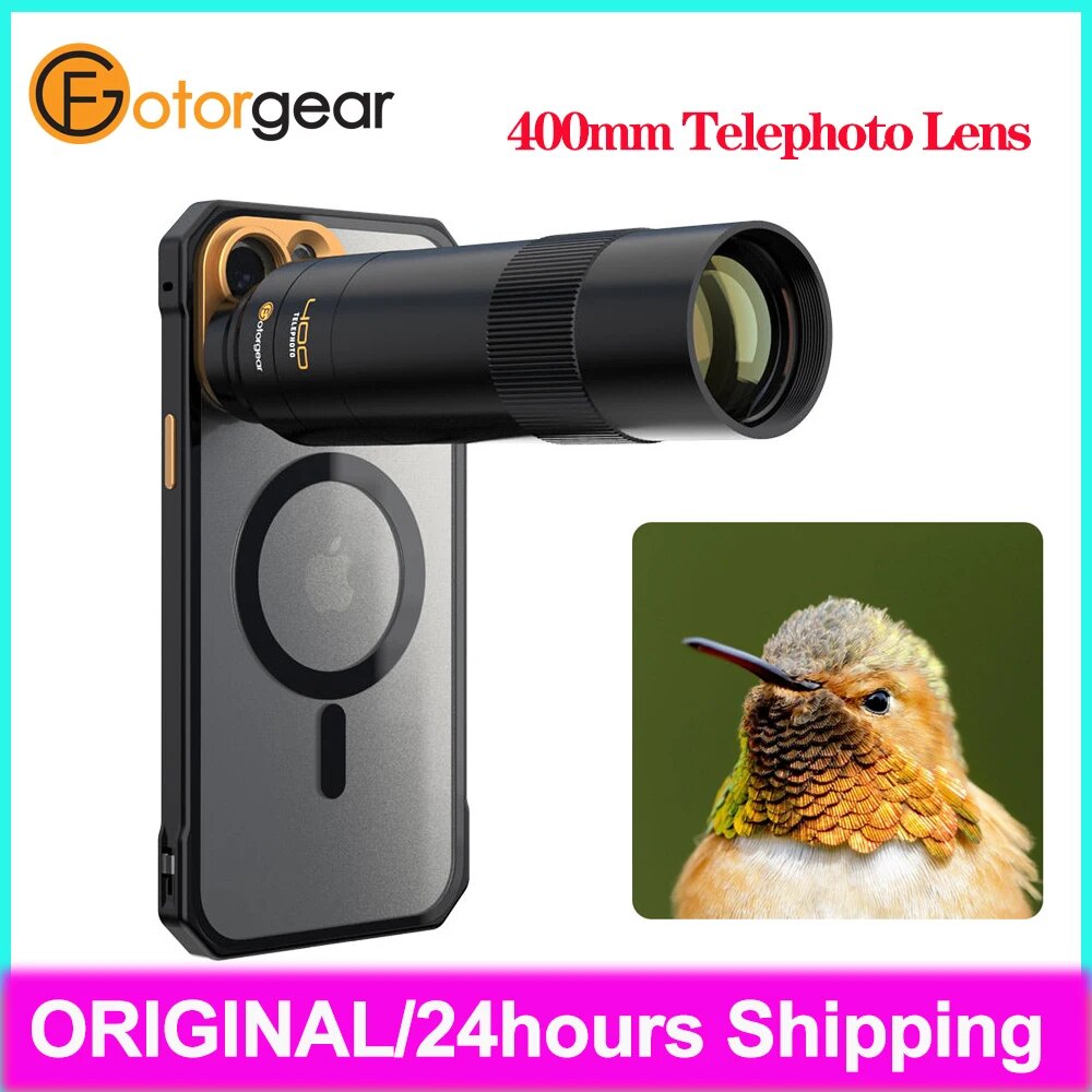 Fotorgear 400 мм телеобъектив для смартфонов Универсальное крепление объектива для iPhone 15 серии iPhone 14 iPhone 14 Plus фотография T Mount - Pro II