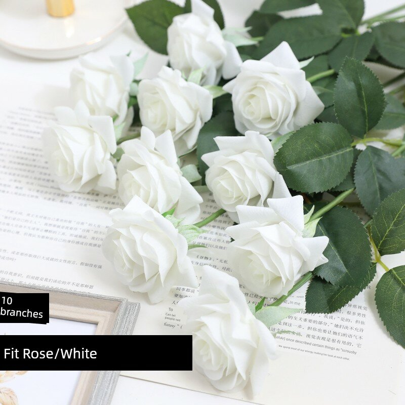 Искусственный букет из роз премиум-класса, одиночный стебель, декор для стола в европейском стиле, украшение для