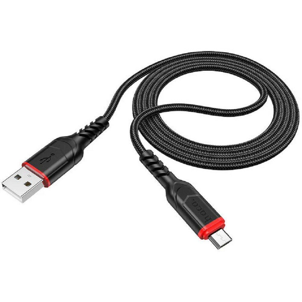 HOCO кабели X59 USB кабель Micro 1m 2.4A Нейлон Black