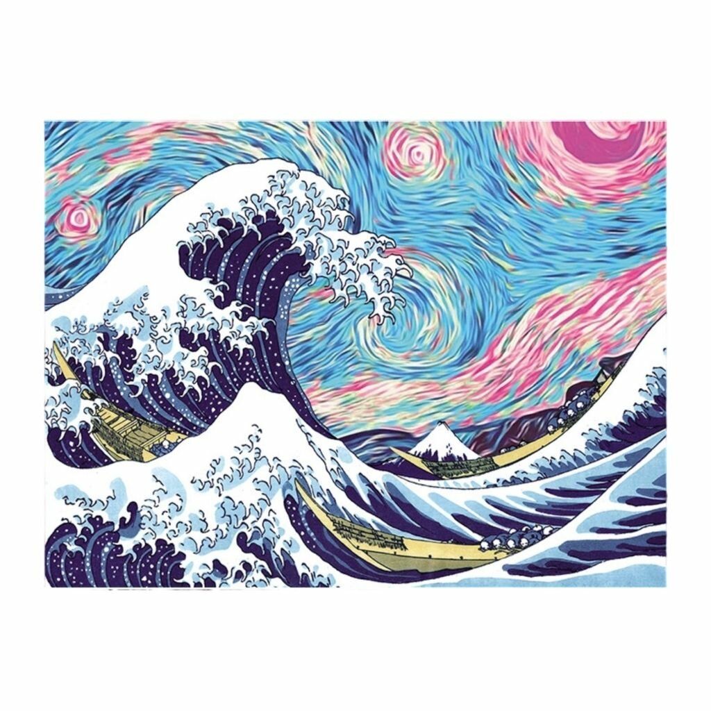 Ткань для украшения комнаты гобеленом в японском стиле-08, матовый стиль серфинга-200x150 см