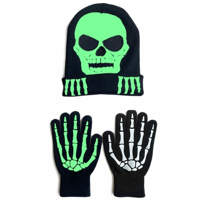 Перчатки Со Светящимся Черепом На Хэллоуин-Перчатки С Костяным Когтем, Шляпа