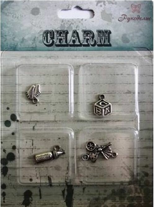 Подвески Рукоделие металлические "Новорожденный", набор 4 шт