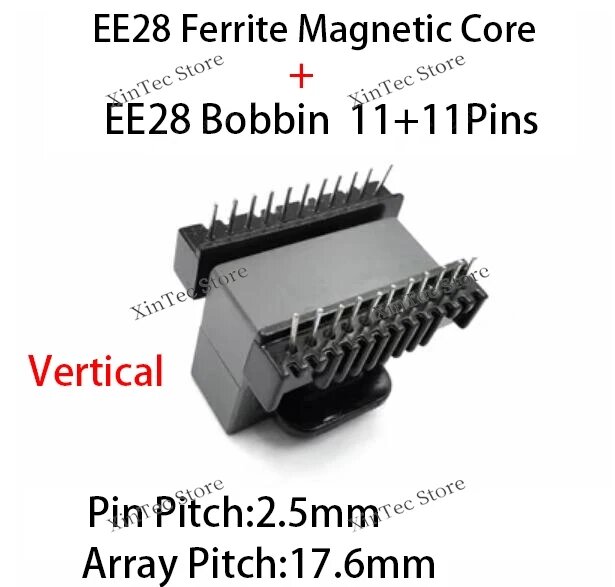 EE28 EI28 5+5 6+6 8+8 11+11 Pin 10/12/16/22P Mn-Zn PC40 Вертикальный горизонтальный трансформатор Феритовый магнитный сердечник Катушка Former Bobbin