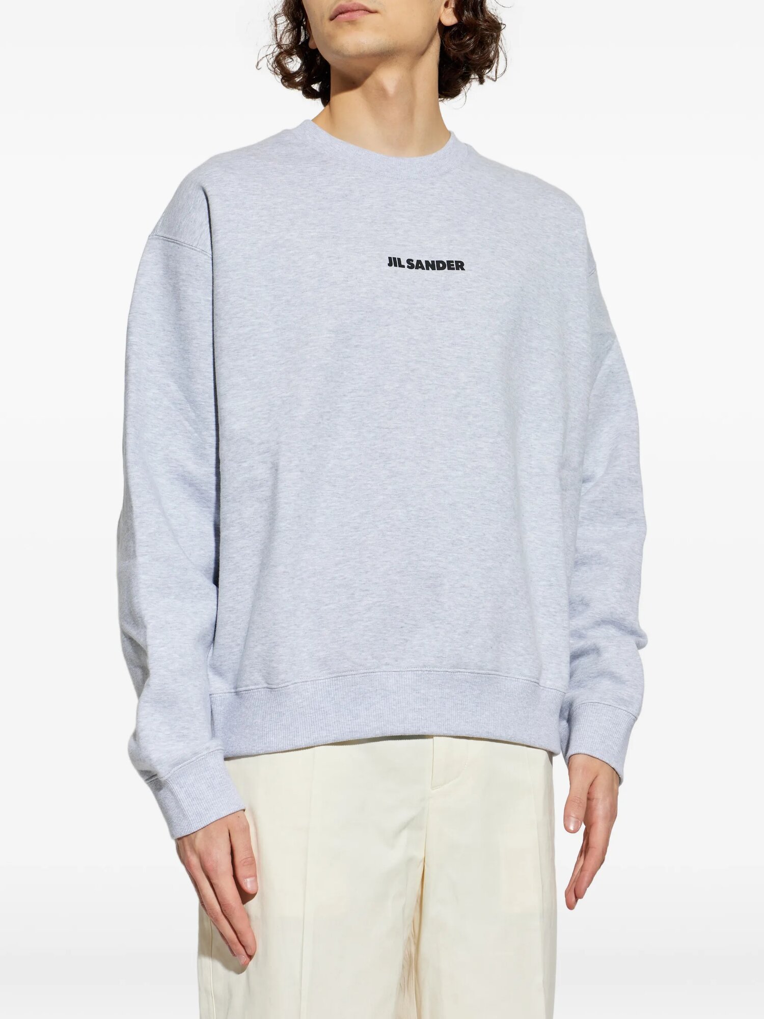 Толстовка Jil Sander Logo crew-neck sweatshirt, размер XL, , серый — фото 1