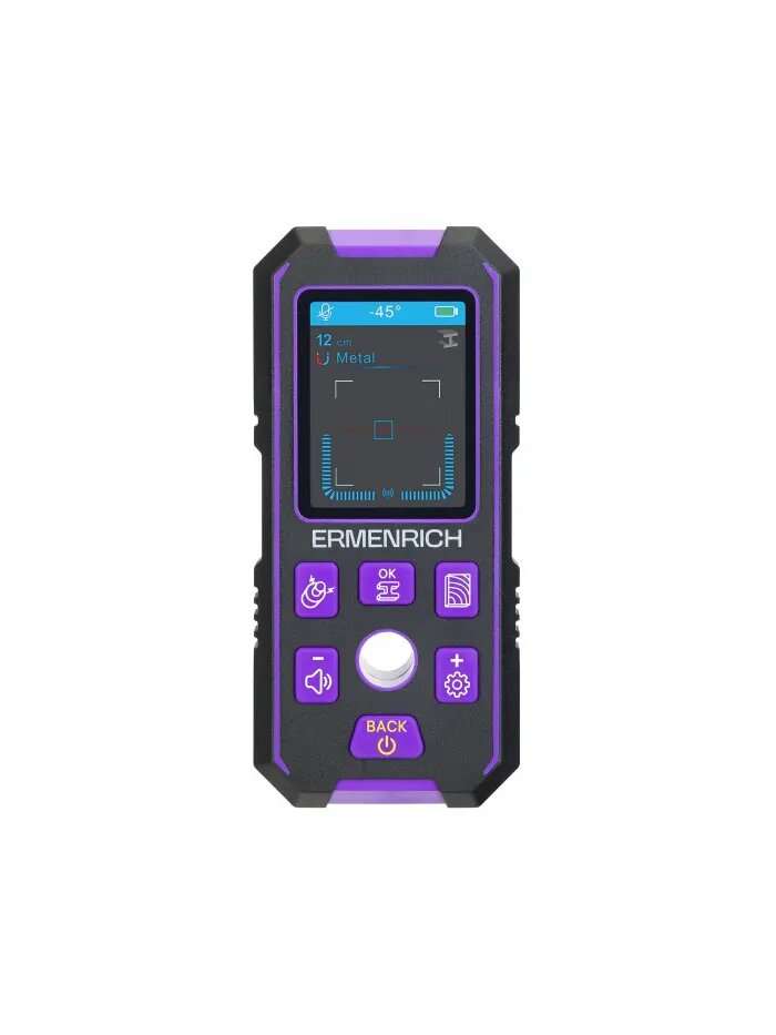 Детектор скрытой проводки Ermenrich 83841 Ping SM70 черные и цветные металлы/проводка/дерево