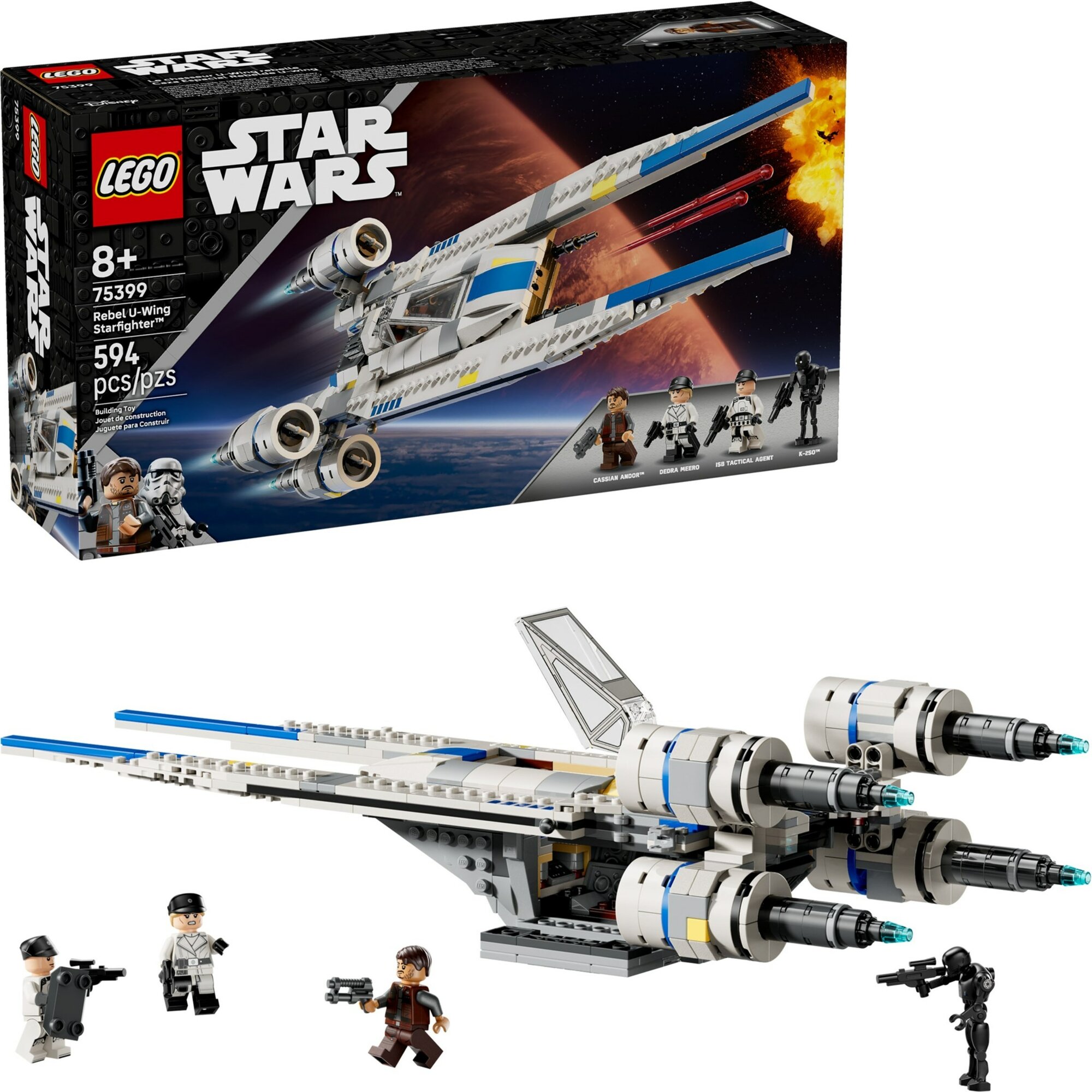 Конструктор LEGO Star Wars 75399(N) Звёздный истребитель повстанцев U-wing, 594 детали
