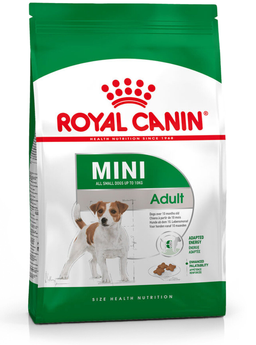 Корм сухой Royal Canin Mini Adult для взрослых собак мелких пород от 10 месяцев, 4 кг