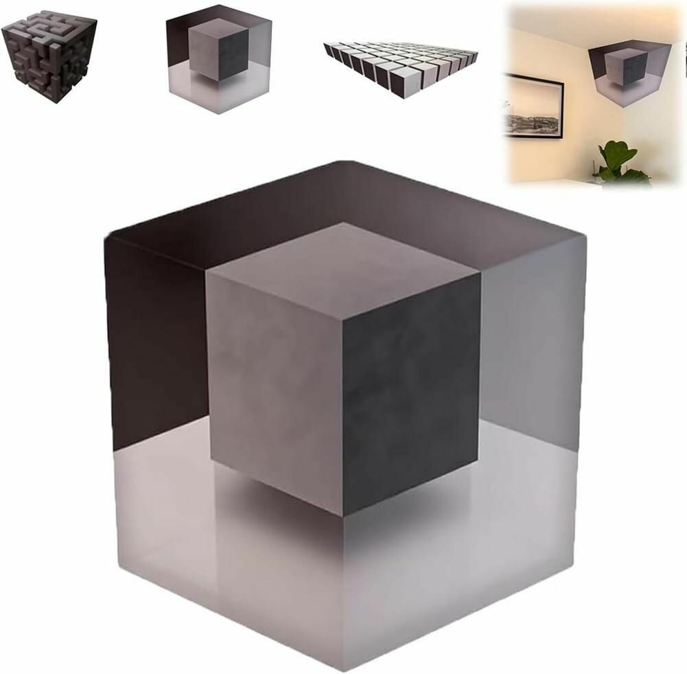 3D оптическая иллюзия на угловых настенных наклейках, современное украшение для дома и офиса.