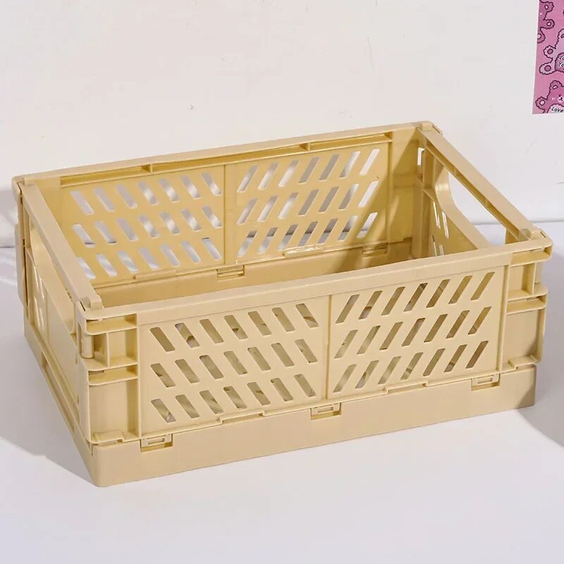 Складная корзина для хранения, желтая, 24.8 x 16.5 x 9.7 см