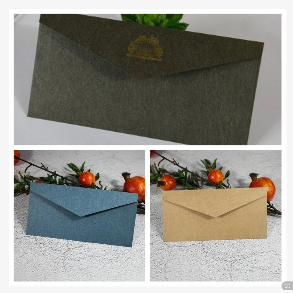 Винтажные бумажные конверты 22x11 см