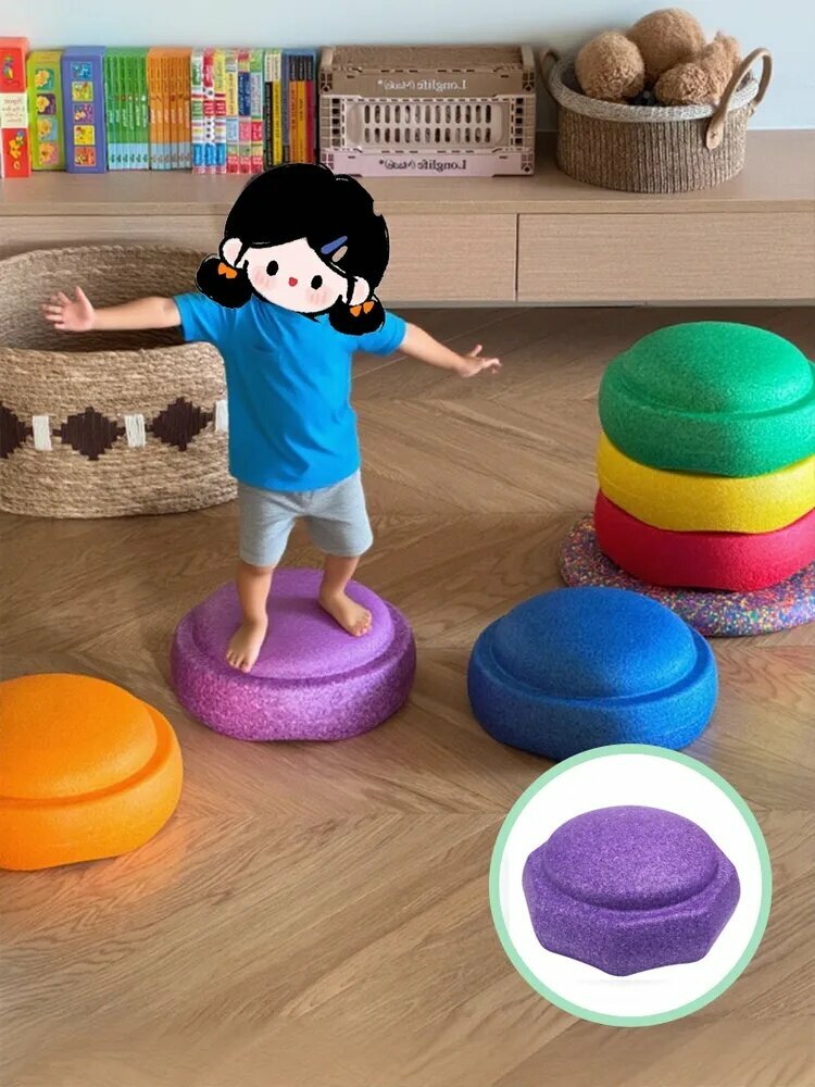 Детские игровые камни для пересечения реки 1 шт, пластиковые, нескользящие, для активных игр и развития координации