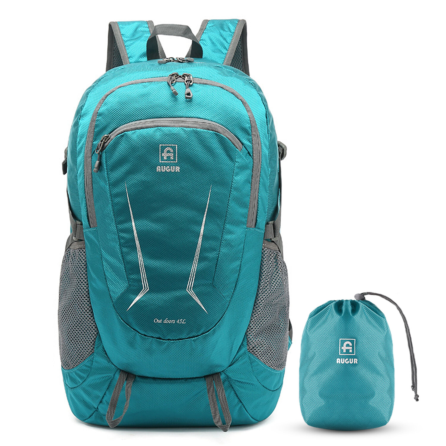 Рюкзак для походов 45L для мужчин и женщин лёгкий складной туристический рюкзак для дневных прогулок для-спорта кэм핑 велосипедного спорта альпинизма чёрный синий серый красный размер 35*20*54см складной 21*11см вес 0.35кг материал нейлон