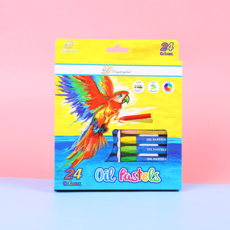Smart bird oil pastels 12-36 colors washable environmentally friendly children's crayons painting pens painting tools wholesale 24 colors [English version packaging]