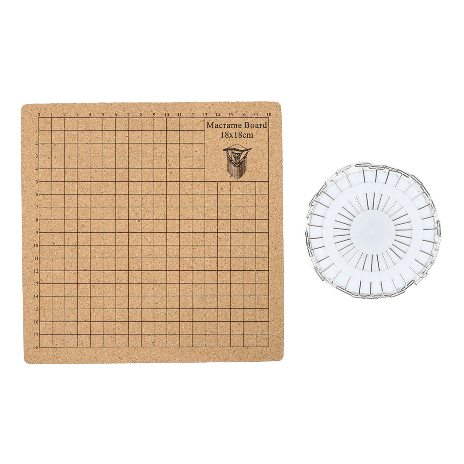 Двусторонняя доска для макраме размером 7x7 дюймов, с сеткой и булавками, для изготовления украшений, браслетов и других поделок.