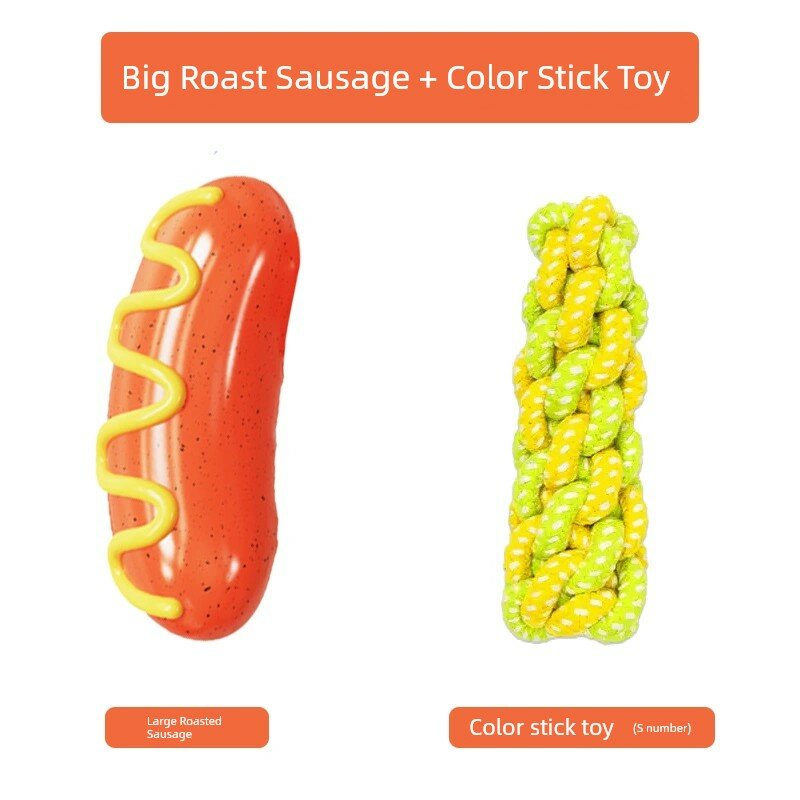 Большая игрушка для чавканья с вареной колбасой и кукурузным палочкой для собак, долговечная, 1 шт