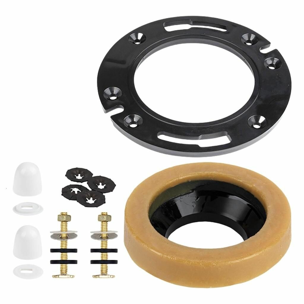 Улучшенные фланцы для унитаза с монтажной пластиной, - Комплект черных фланцев