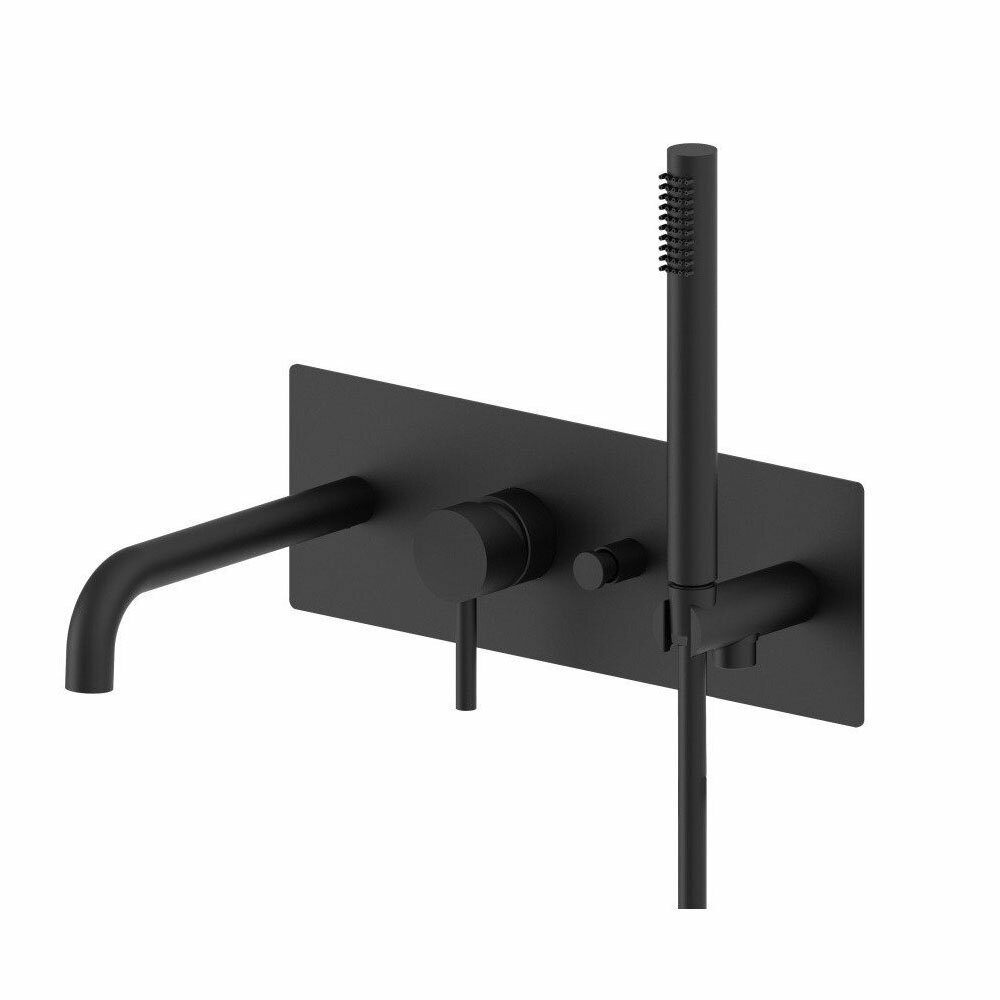 Смеситель для ванны Paffoni Light LIG001NO скрытого монтажа, черный матовый