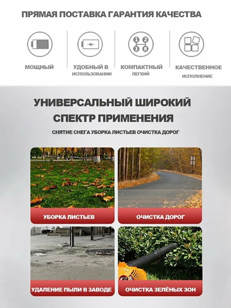 Воздуходувка Black, оранжевая, автоматическое отключение при недостаточном уровне масла — фото 1