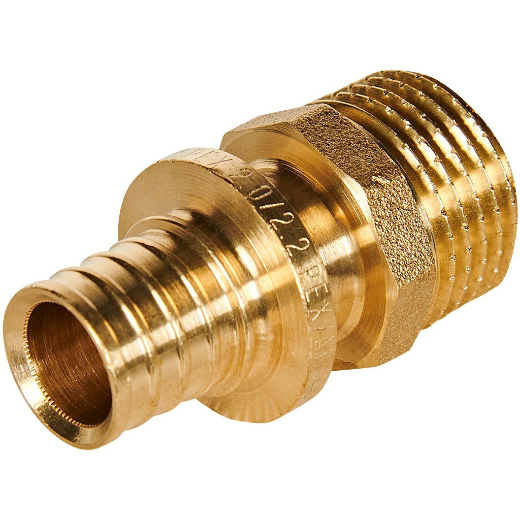 Переходник 16 x 1/2" (НР) аксиальный для труб PEX ROMMER (RFA-0001-001612)